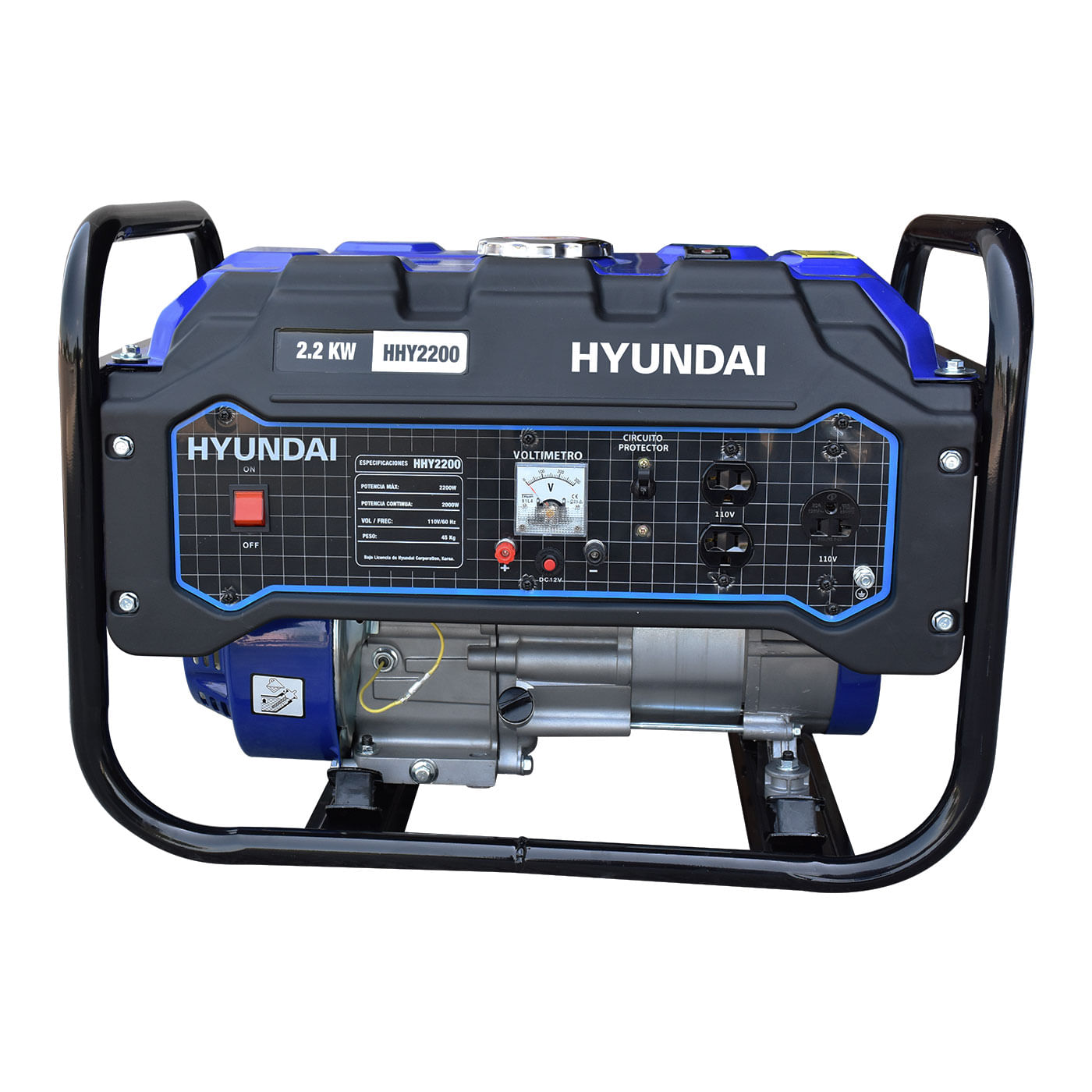 GENERADOR HYUNDAI PORTATIL 2.0-2.2 KW C/MOTOR 6.5 HP - HHY2200 ...