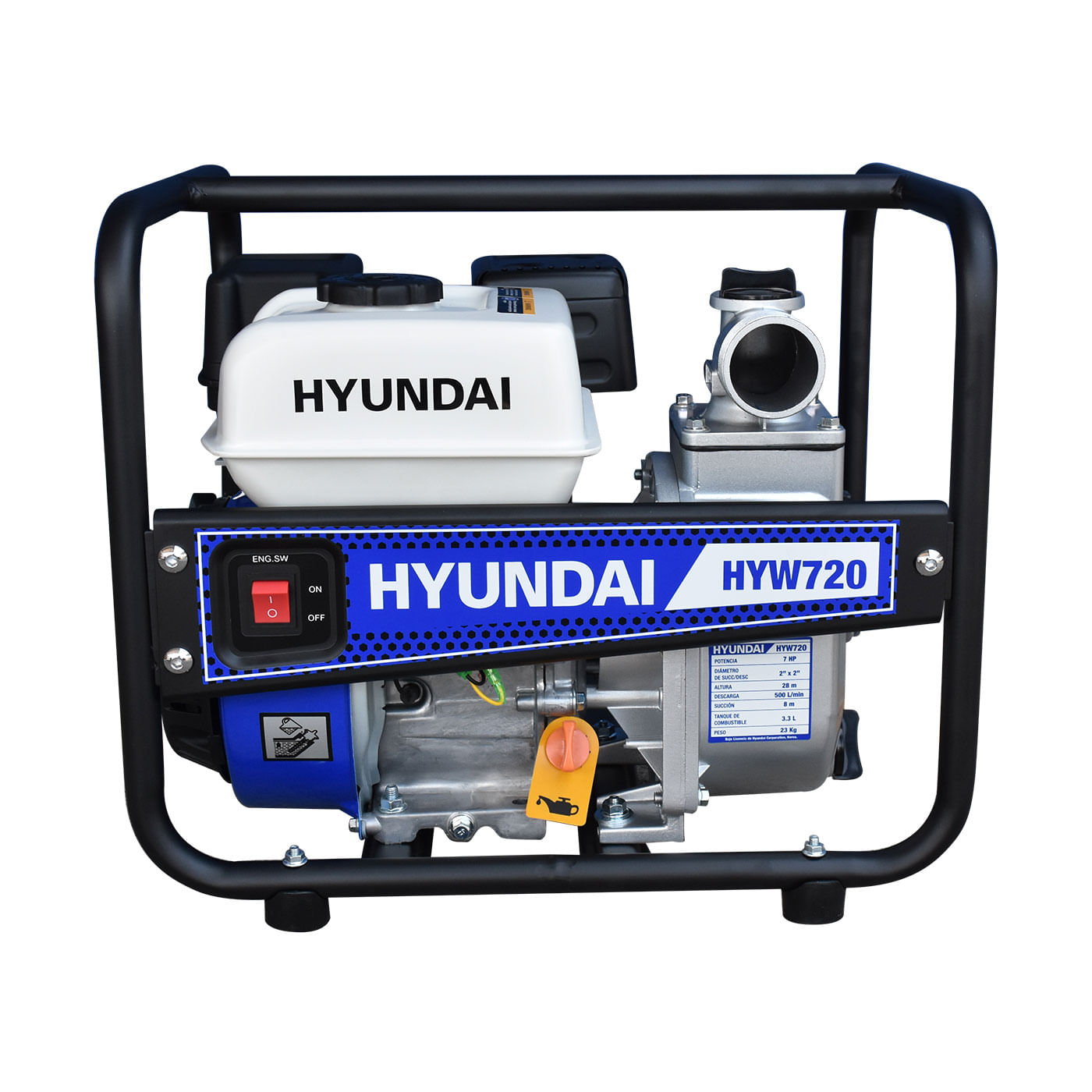 MOTOBOMBA AUTOCEBANTE HYUNDAI 7 HP 2X2 4 TIEMPOS - HYW720 - Hyundai Power