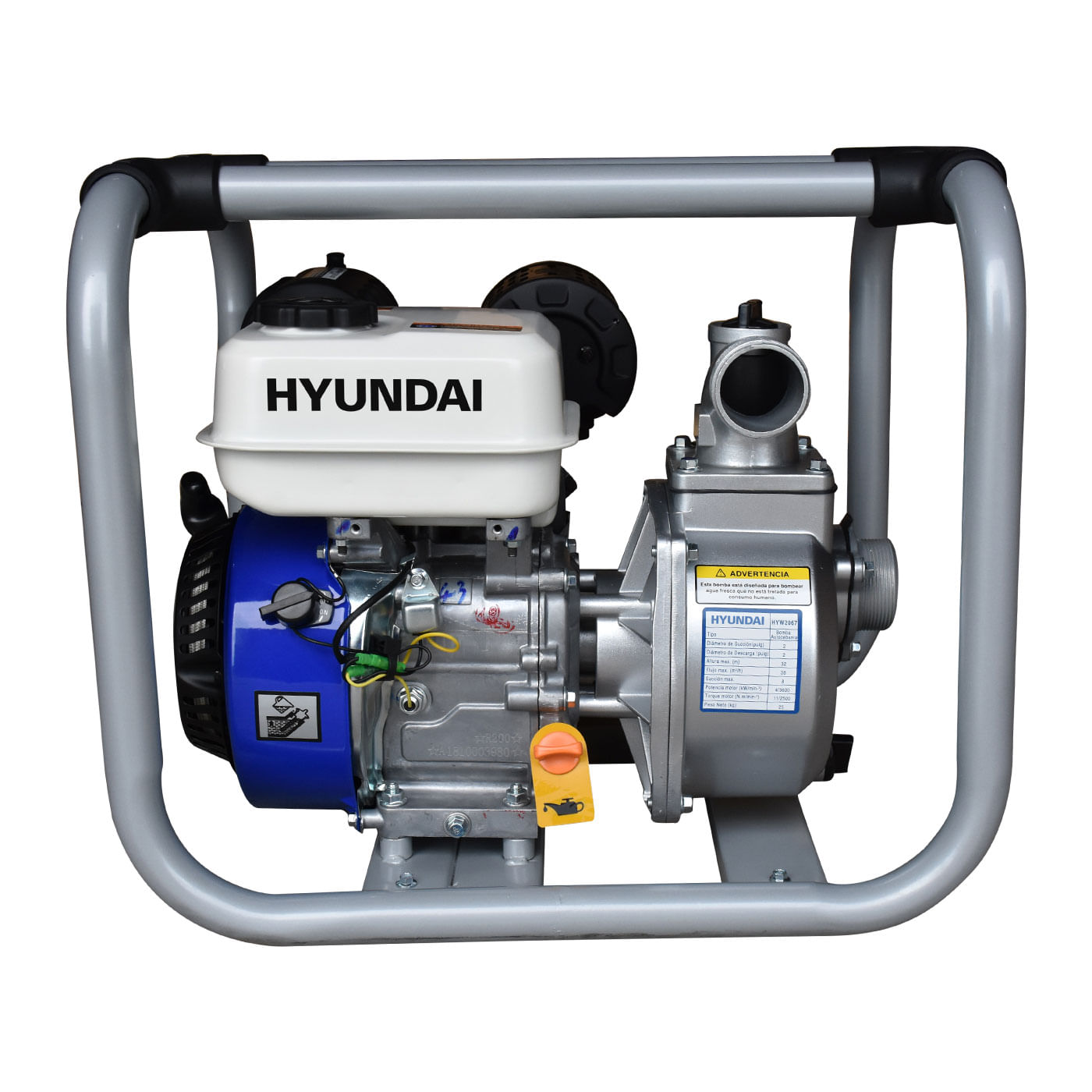 MOTOBOMBA AUTOCEBANTE HYUNDAI 6.7 HP 2X2 4 TIEMPOS - HYW2067 - Hyundai Power