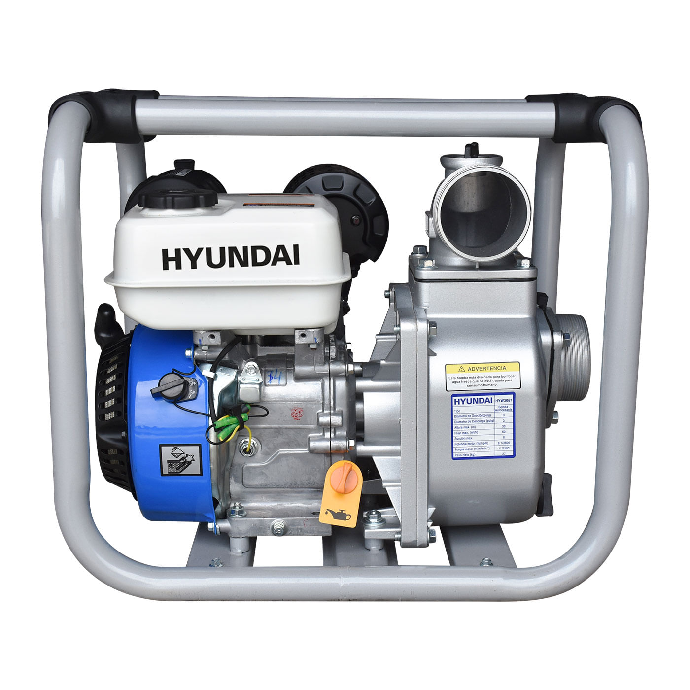 MOTOBOMBA AUTOCEBANTE HYUNDAI 6.7 HP 3X3 4 TIEMPOS - HYW3067 - Hyundai Power